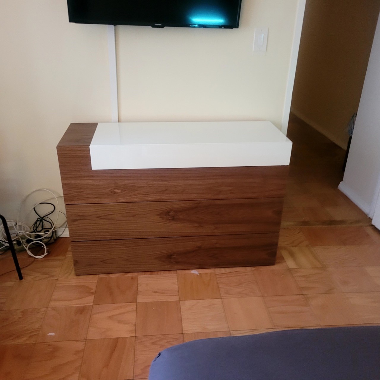 Mar Bed with 2 Nightstands and Single dresser at the customer's house