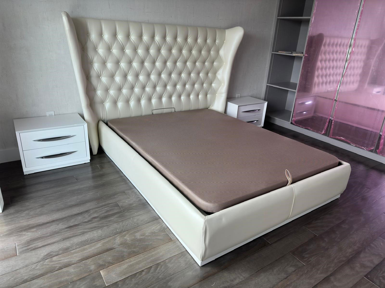 Velvet Bed with storage and carmen Nightstands at the customer's house