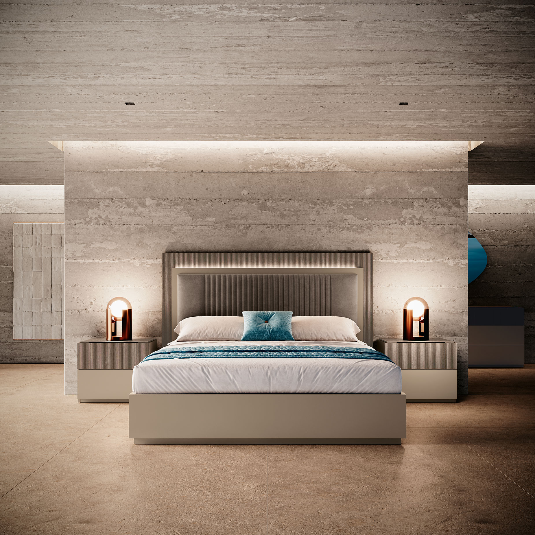 Camel Essenza Bed, Modern Bedrooms QS and KS, Bedroom Furniture