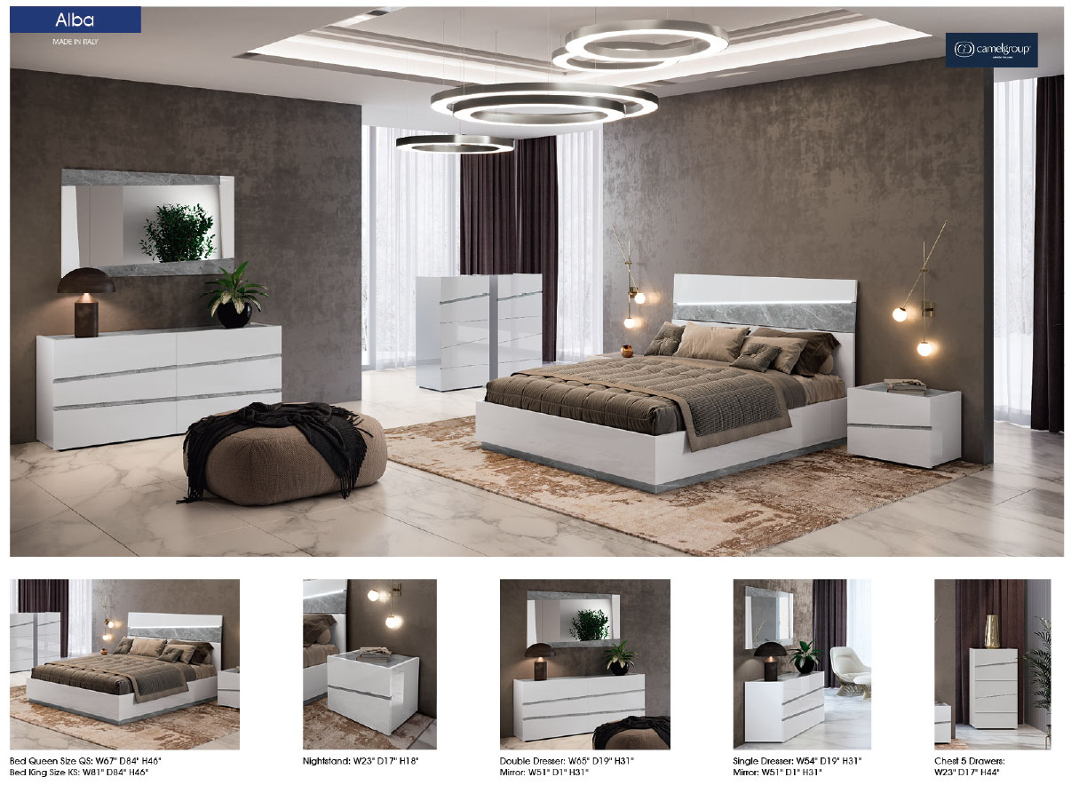 Alba Bed w/ Light, Italy, Beds, Bedroom Furniture