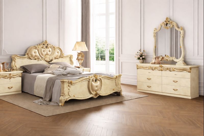 Barocco Ivory Bedroom, Classic Bedrooms QS and KS, Bedroom Furniture