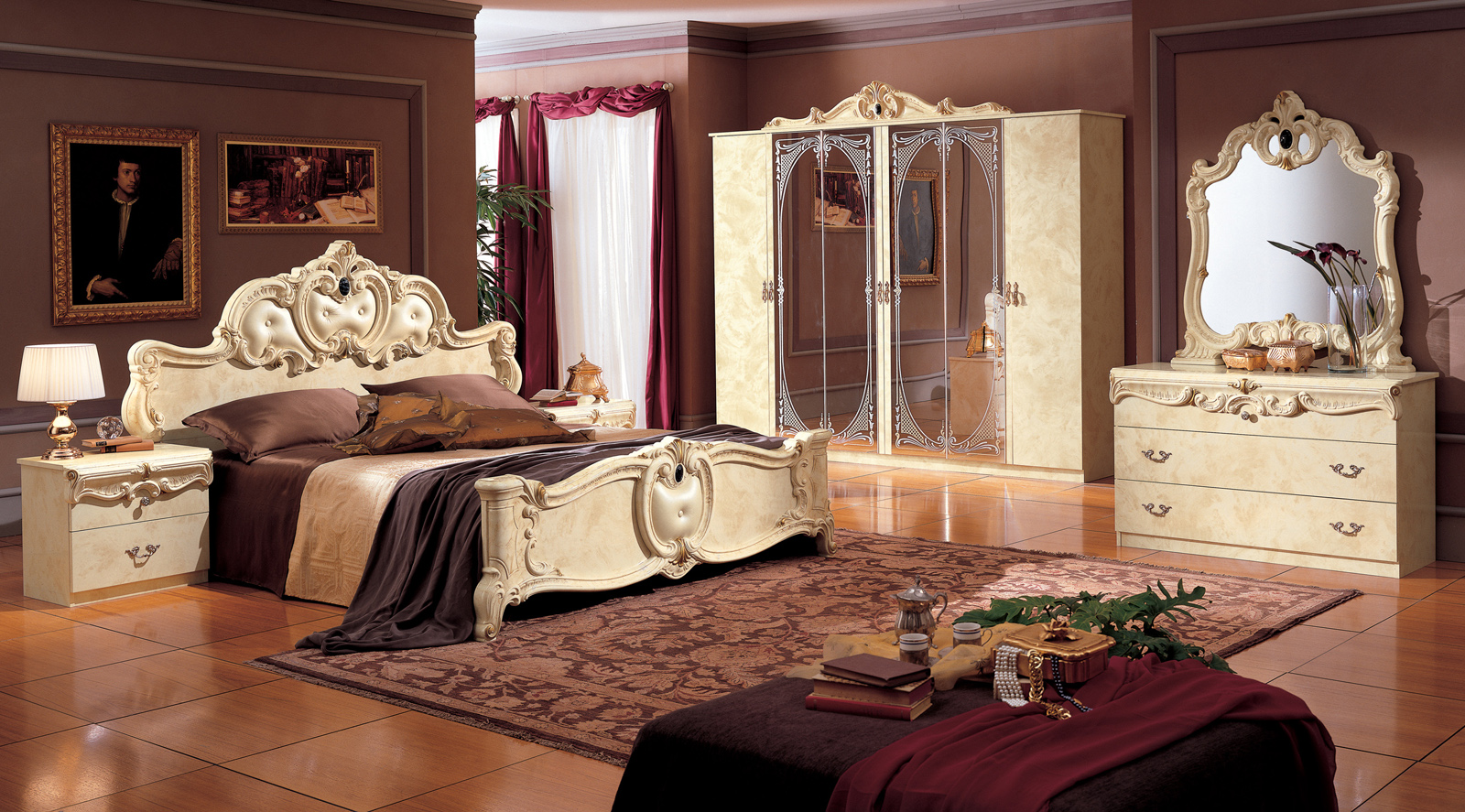 Barocco Bed Ivory, Camelgroup Italy, Beds, Bedroom Furniture