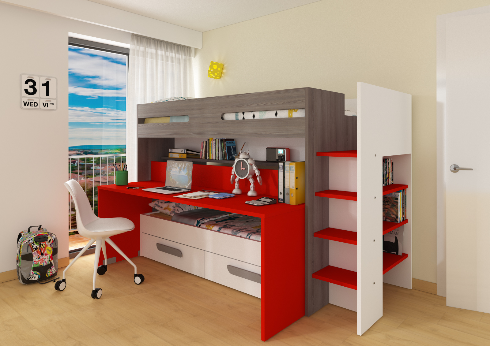 Bo10 Bunk Bed, Twin Size Kids Bedrooms, Bedroom Furniture