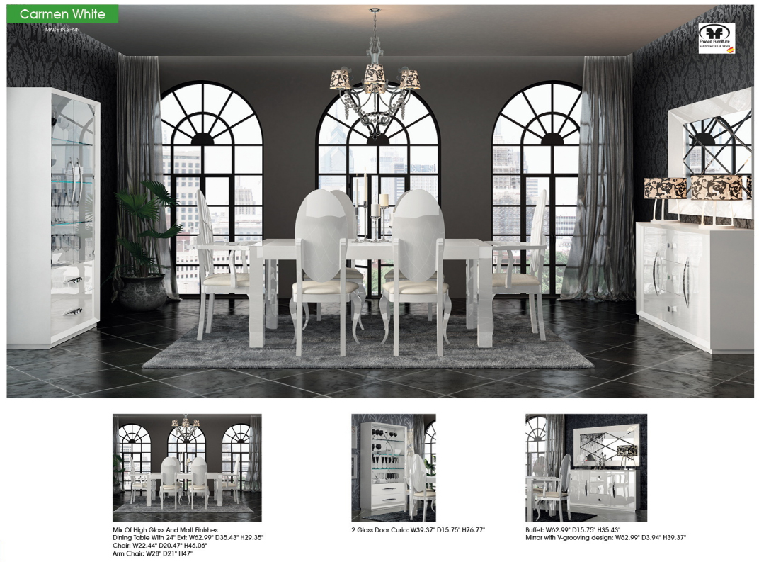 Carmen White Dining Table, Tables, Dining Room Furniture