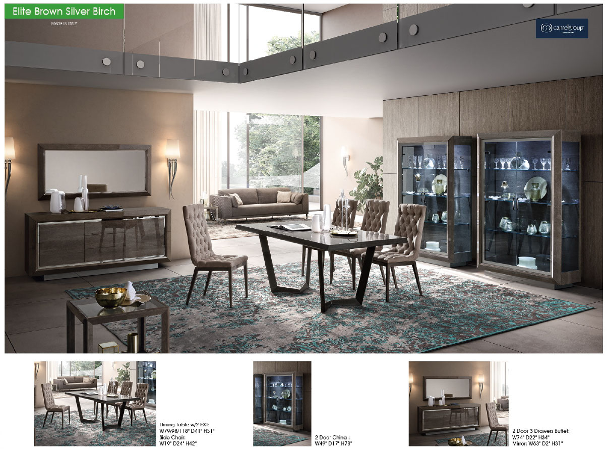 Elite Dining Table Brown Silver Birch, Tables, Dining Room Furniture